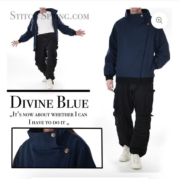 Stitch spring | Jackets & Coats | Nwt Divine Blue Denim Jacket Unisex ...